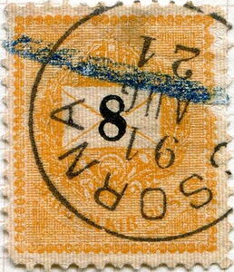 Timbre: Letter, black cipher (Hongrie(Letter with the value numerals ...