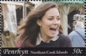 Stamp: Catherine smiling (Penrhyn(Royal Engagement of Prince William ...