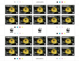 Stamp: Bennett's Butterflyfish (Chaetodon bennetti) (Penrhyn(WWF ...