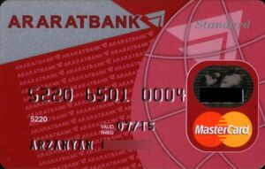 Bank Card: Araratbank MC Standard (Araratbank, ArmeniaCol:AM-MC-0009