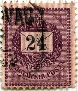 Timbre: Letter, black cipher (Hongrie(Letter with the value numerals ...