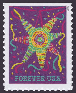 Stamp: Star Piñata, Purple Background (United States of America(Piñatas ...