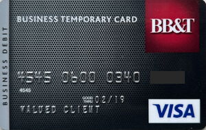 Bank Card: Business Temporary Card (Bb&t, United States of AmericaCol ...