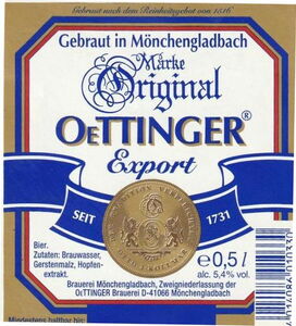 Drink Label: Oettinger Export (Oettinger Brauerei GmbH, Germany ...