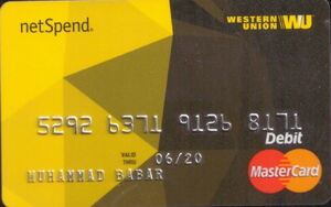Bank Card: netSpend. Western Union (MetaBank, United States of ...