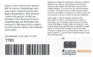 Geschenkkarte: 13 Mparc-ebikon (Migros, Schweiz(Migros) Col:CH-MIG-0212-V4