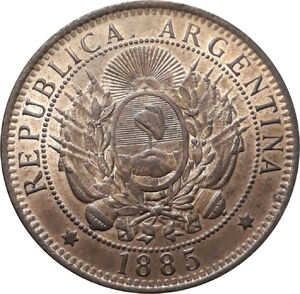 Coin: 2 Centavos (Argentina(1881~1896 - Moneda Nacional 1st circulation ...