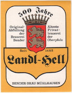Drink Label: Bender-Bräu Landl-hell (Brauerei Bender Mühlhausen ...