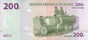Billete de Banco: 200 Francs (Congo, República Democrática (Kinshasa ...