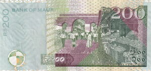 Banknote: 200 Rupees (Mauritius(2010-2022 "Enhanced Security Device ...