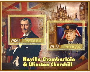 الطابع: Great People Neville Chamberlain and WinstonChurchill (ليسوتو ...