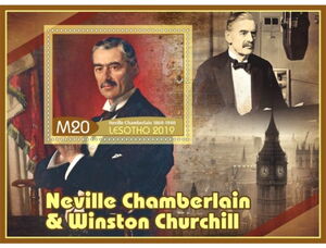 الطابع: Great People Neville Chamberlain and WinstonChurchill (ليسوتو ...
