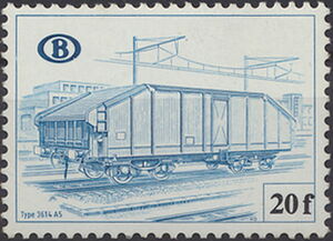 Briefmarke: Railway Stamp: Carriage Type 3614 A5 (Belgien(Eisenbahn ...