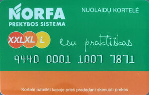Functional Card: Norfa (Shops - Supermarkets, Lithuania(Norfa) Col:LT ...