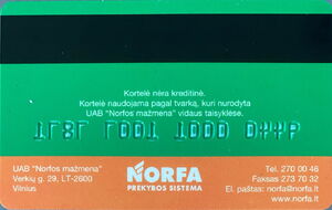 Functional Card: Norfa (Shops - Supermarkets, Lithuania(Norfa) Col:LT ...