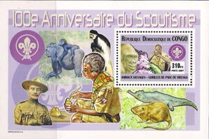 Stamp: Scout and Gorillas (Congo, Democratic Republic (Kinshasa ...