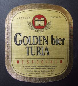 Drink Label: Golden Turia Bier (El Turia - Fabrica de Cerveza S.A ...