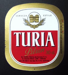Drink Label: Turia Pilsen (El Turia - Fabrica de Cerveza S.A., SpainCol ...