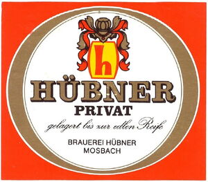 Drink Label: Hübner Privat (Brauerei Hübner Mosbach, Germany, Federal ...