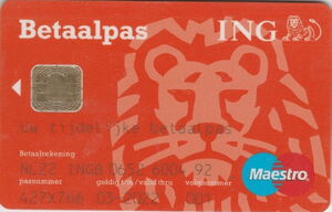 Carta Bancaria: Betaalpas (ING Bank, Olanda (Paesi Bassi)Col:NL-MS-0021.08