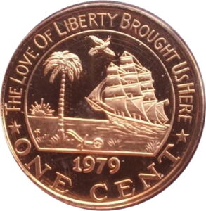 Монеты: 1 Cent (Edge Lettering) (Либерия(1979 - Организация ...
