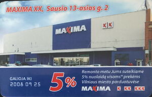 Functional Card: Maxima (Shops - Supermarkets, Lithuania(Maxima) Col:LT-MAXI-012