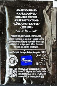 Food Label: Emicela Natural Cafè Soluble (Emicela S.A., SpainCol:ES-COF ...