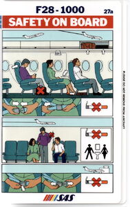 Safety Card: F28-1000 (SAS Scandinavian Airlines, WorldwideCol:SAS-XN-0045