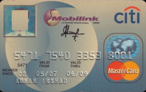 Bank Card: Mobilink (Citibank, PakistanCol:PK-MC-0007.02