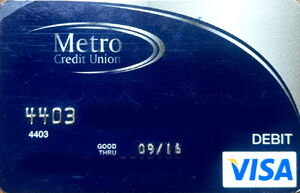 Bank Card: Metro Credit Union - VISA debit (Metro Credit Union, United ...