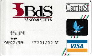 Bank Card: Banco di Sicilia Visa CartaSi (Banco di Sicilia, ItalyCol:IT ...