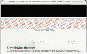 Bank Card: Banco di Sicilia Visa CartaSi (Banco di Sicilia, ItalyCol:IT ...