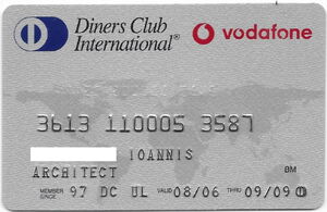 Bankkarte: Diners Club International vodafone (Diners Club of Greece ...
