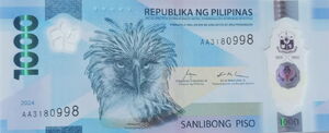Banknote: 1,000 Piso (Philippines(2022-2025 "Seal Type 7" Polymer Issue ...