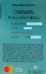 Bank Card: Edenred (Edenred, RomaniaCol:RO-MC-0410.05