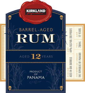Drink Label: Kirkland Signature Barrel-Aged 12 Years (Consorcio ...