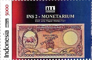 Stamp: 5000 Rupiah Banknote (Indonesia(Monetarium – Animal Series) Yt ...