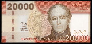Billete de Banco: 20,000 Pesos (Chile(2009-2023 Issue) Wor:P-165m