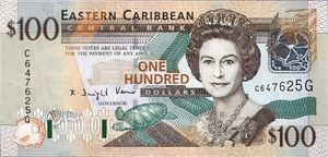 Banknote: 100 Dollars (East Caribbean States(Grenada - "G" Suffix) Wor ...