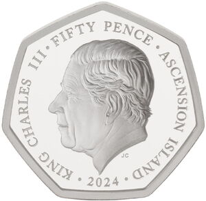 Coin: 50 Pence (The D-Day 80th Anniversary) (Ascension Island(World War ...