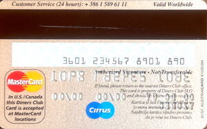 Bank Card: Diners Club International - VIZ (Diners Club SLO ...