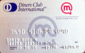 Bank Card: Diners Club International - MOBITEL (Diners Club SLO ...