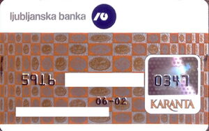 Bank Card: Karanta (Nova Ljubljanska Banka, SloveniaCol:SI-GM-0009.05