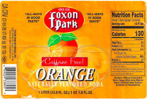 Drink Label: Foxon Park Orange (Foxon Park Beverage Inc., United States ...