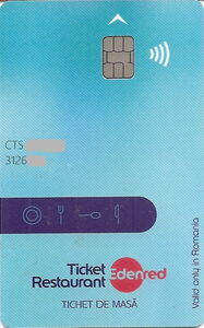 Bank Card: Edenred (Edenred, RomaniaCol:RO-MC-0476