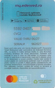 Bank Card: Edenred (Edenred, RomaniaCol:RO-MC-0476