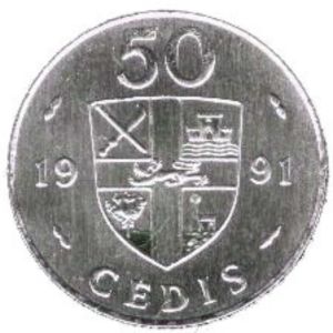 Coin: 50 Cedis (Ghana(1967~2007 - Second Cedi) Col:GH-000026,WCC:km31