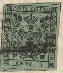 Stamp: Este eagle (Modena(Este Coat of Arms (1852-1857)) Sg:IT-MO 10c ...