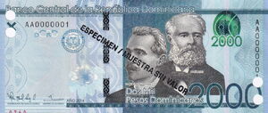 Cédulas: 2,000 Pesos Dominicanos (República Dominicana(2014-2023 Issue ...