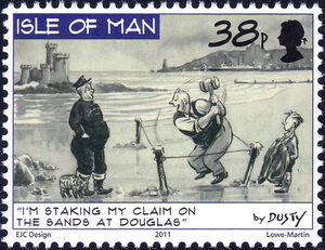 Stamp: Staking my Claim on the Sands at Douglas (Isle of Man(Cartoons ...